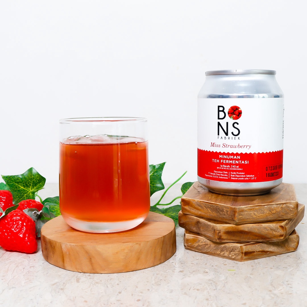 Jual 250ml Kombucha Miss Strawberry Sparkling Drink Teh Fermentasi ...