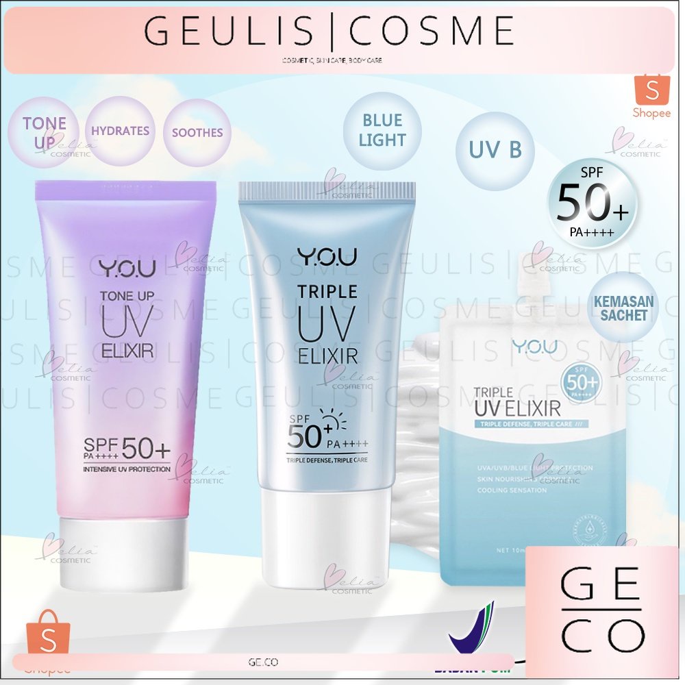 Jual Geulis YOU Tone Up UV Elixir SPF 50+ PA++++ 40ml | Triple UV Elixir SPF 50+ PA++++ 30ml ...