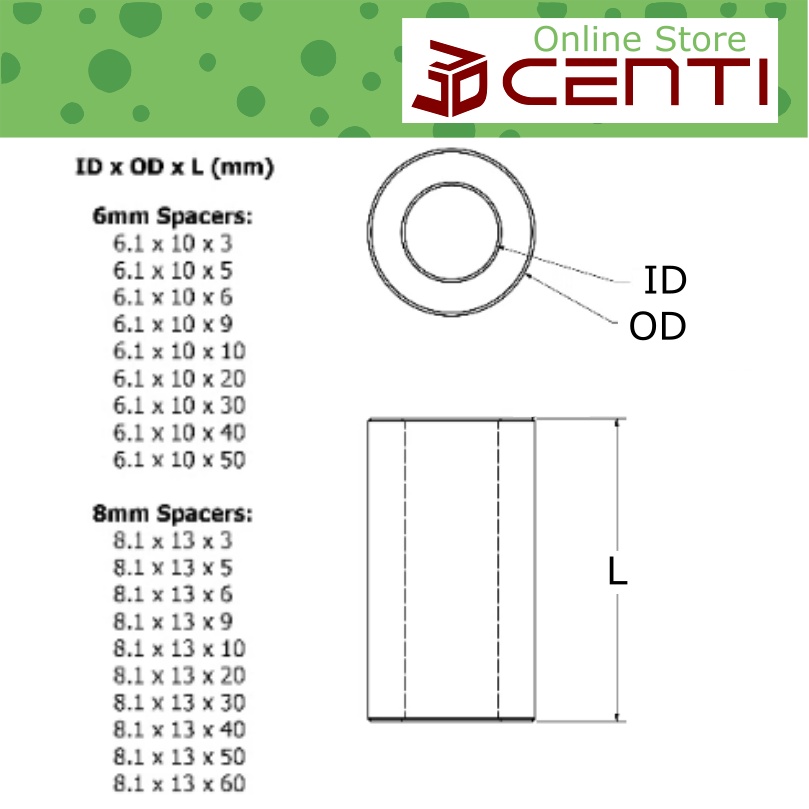 Jual Openbuilds column spacer aluminium M6 M8 5mm 6mm 8mm panjang 3mm 5mm 6mm 9mm 10mm 20mm 30mm ...
