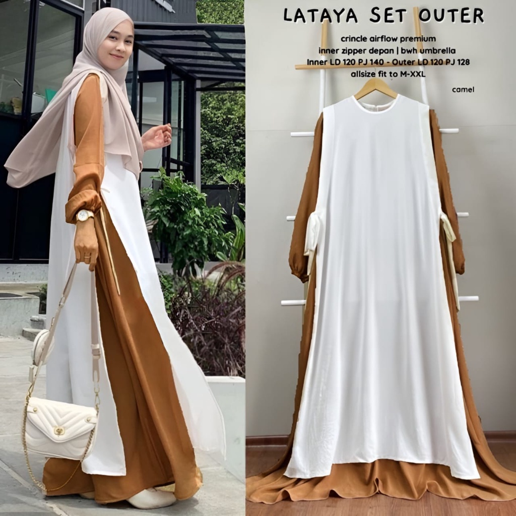 Jual SC. Lataya One Set 2in1 All Size Fit To XL Besar l Gamis Muslim ...