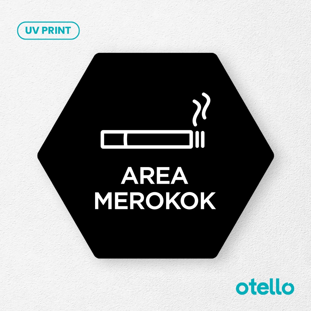 Jual Area Merokok Signage Board Akrilik Tempel Dinding Papan Acrylic ...