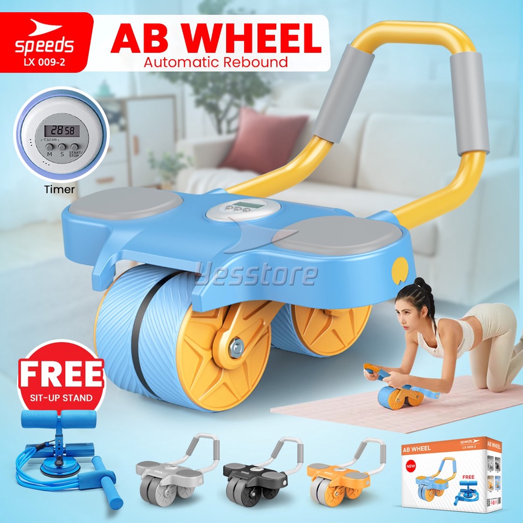 Jual SPEEDS AB Wheels Plank Trainer Ab Roller 2 Roda Automatic Rebound ...