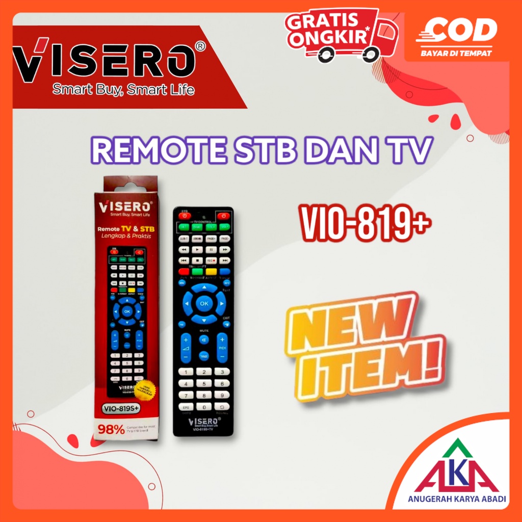 Jual VISERO VIO 819 Plus Remote STB Dan TV Set Top Box Receiver TV ...