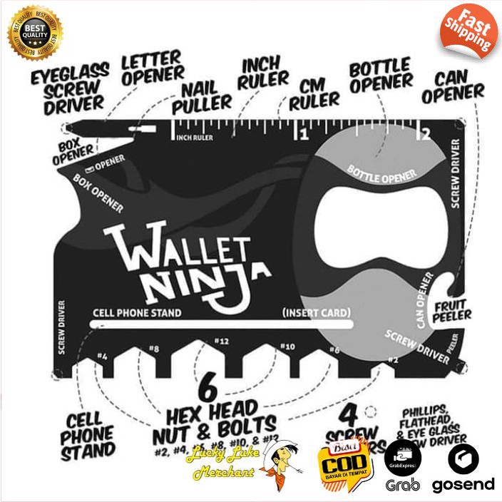 Jual Tool Set Serbaguna Multifungsi 18in1 11 in 1 ukuran Dompet Wallet ...