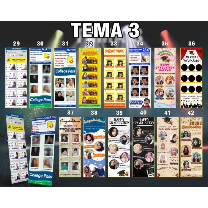Jual CETAK BANNER SPANDUK WISUDA KEKINIAN GRADUATION BANNER LULUS ...