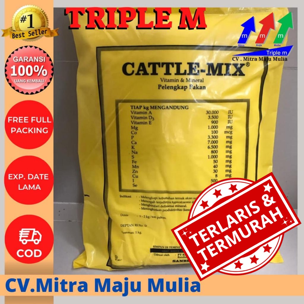 Jual Premix CattleMix Sanbe Cattle mix mineral penggemukan hewan ternak ...