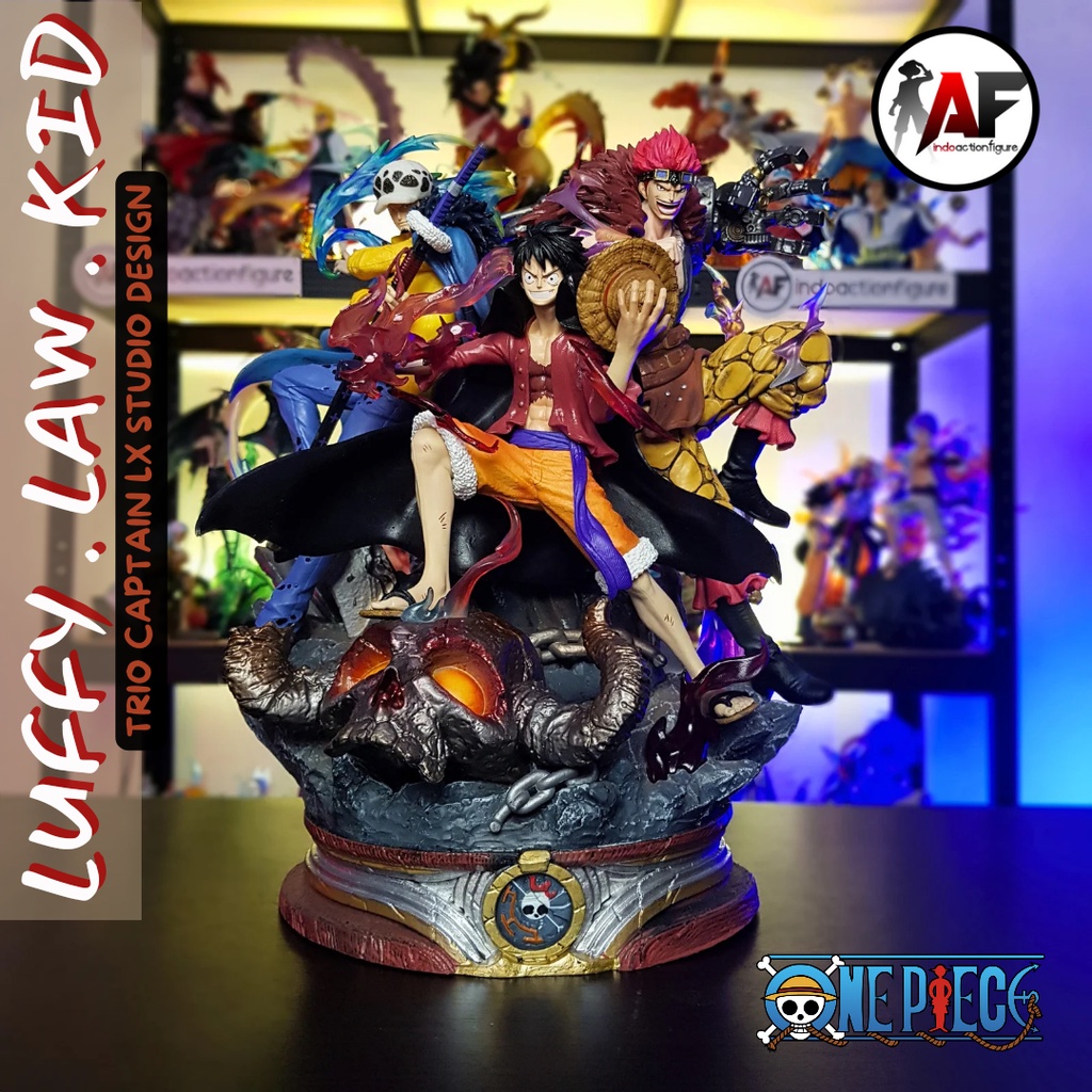Jual Statue One Piece Luffy Law Kid Trio Captain LX Studio design ...