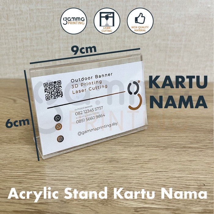 Jual Stand Kartu Nama Akrilik / Acrylic Name Card Holder L Price Tag ...
