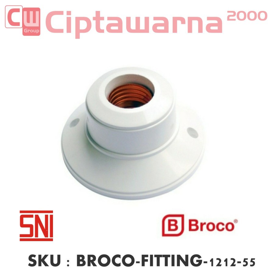 Jual BROCO Fitting Plafon Broco New 1212-55 Bulat Putih | Shopee Indonesia