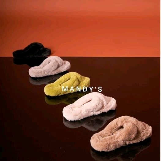 Jual Mandy's Shoes - Flat Sandals - Fluffy x Cross | Shopee Indonesia