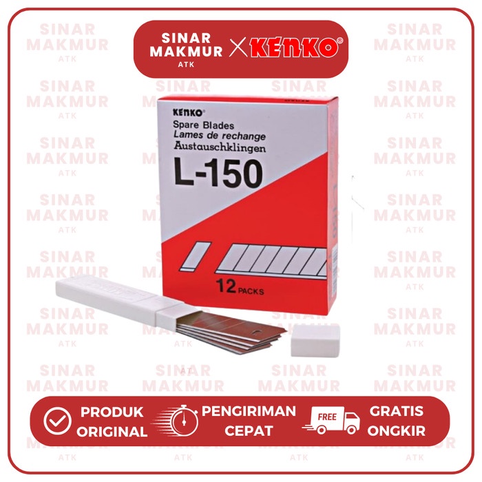 Jual Isi/Refill Pemotong/Cutter Blade Besar L-150 Kenko (Pak) | Shopee ...