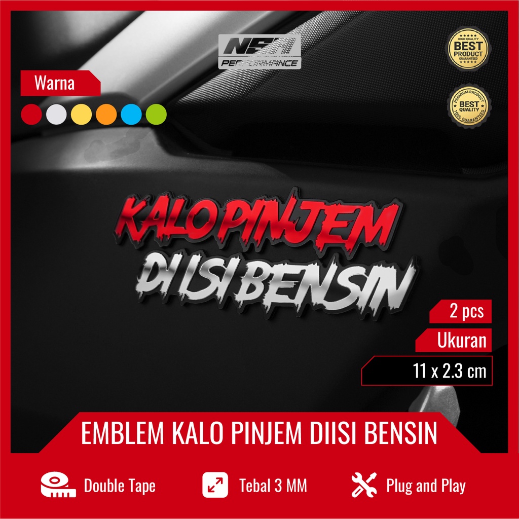 Jual NSA EMBLEM KALO PINJEM DIISI BENSIN BUKAN STICKER ATAU STIKER KALO ...
