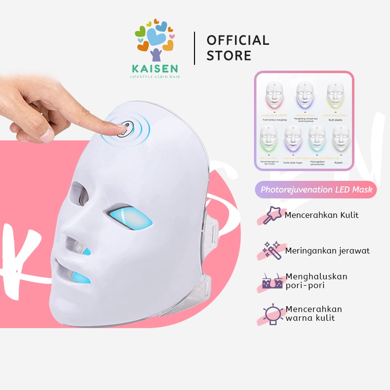 Jual KAISEN Masker LED PDT Light 7 Warna Led Mask Photon Therapy Alat Perawatan Wajah Penggunaan ...