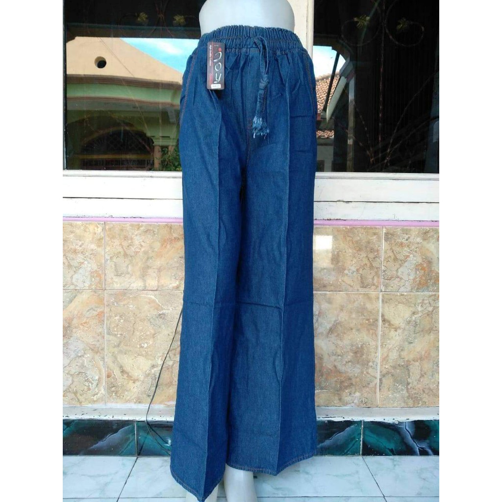 Jual Celana kulot jeans ori wanita dewasa muat bb 40-85 kain jeans ...