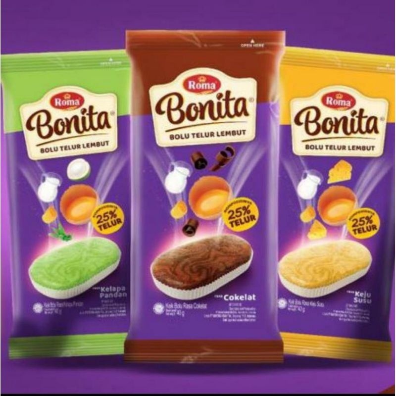 Jual ROMA BONITA BOLU TELUR LEMBUT SOFT CAKE 1 PACK ISI 12 PCS | Shopee ...