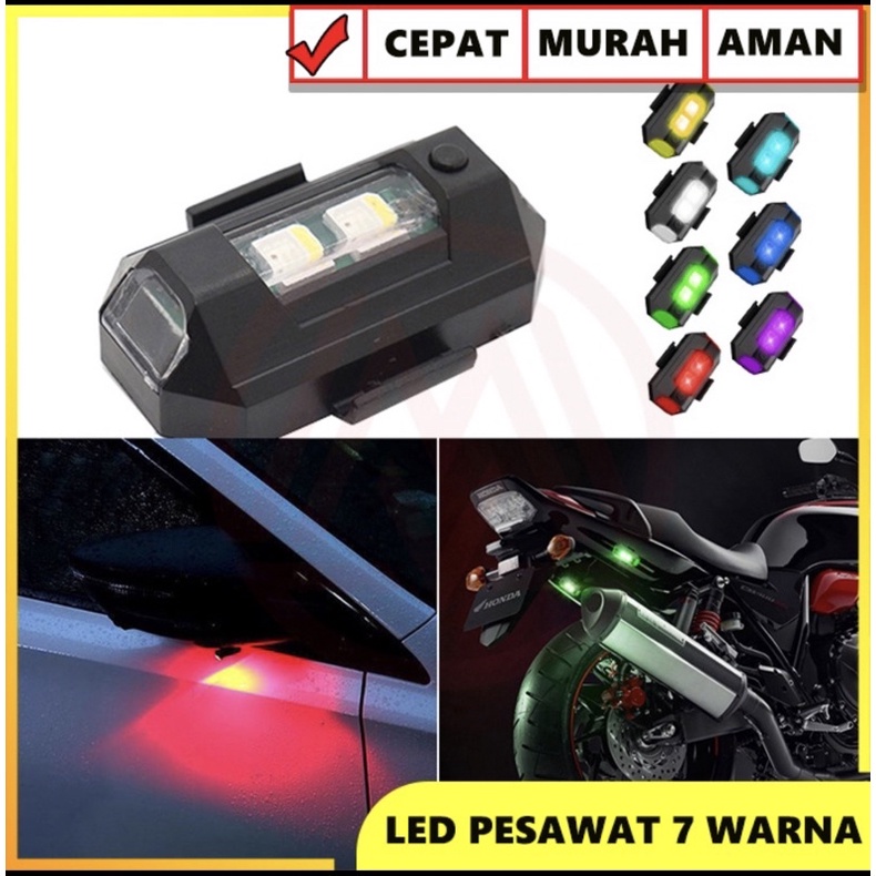Jual LAMPU LED KEDIP PESAWAT RGB LED AIRCRAFT PLANE RGB WARNA USB MOBIL ...