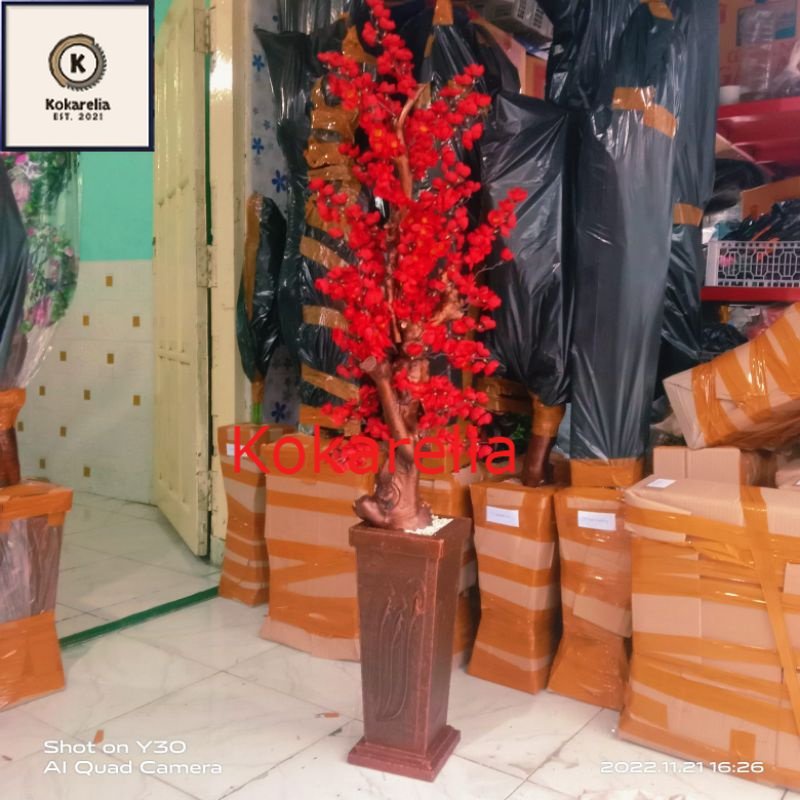 Jual HIASAN SUDUT RUANGAN+POT // TINGGI 120CM LENGKAP VAS BEBATUAN ...