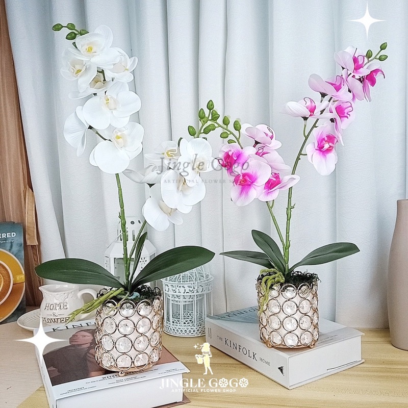 Jual Rangkaian Anggrek Latex (Termasuk Vas ) Kado Bunga Artificial ...