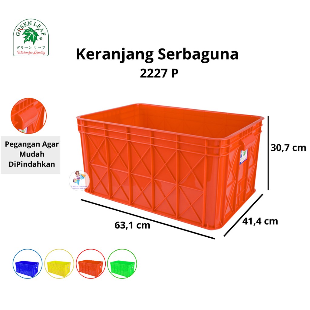 Jual Keranjang Industri Container Box 2227 P Green Leaf | Shopee Indonesia