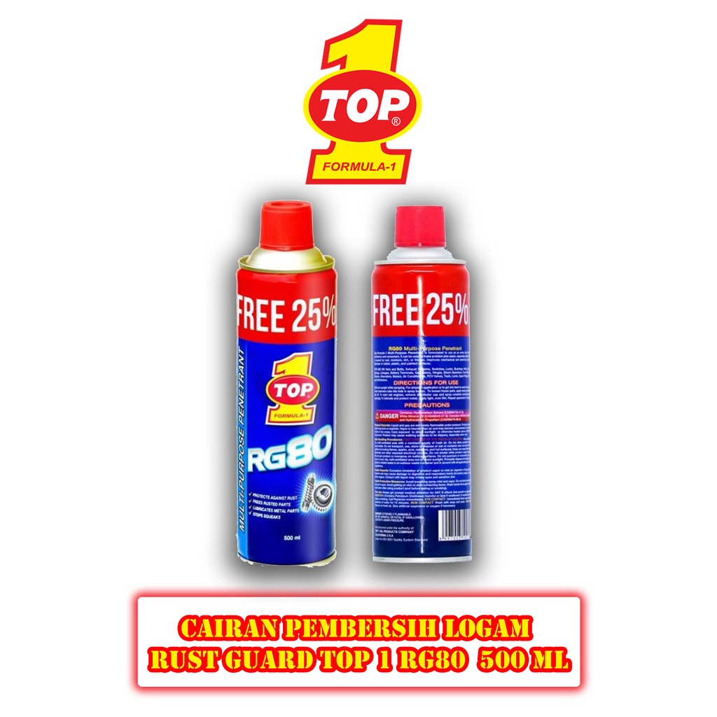 Jual Cairan Pembersih Logam - Rust Guard TOP 1 RG80 500 ml - 67326 ...
