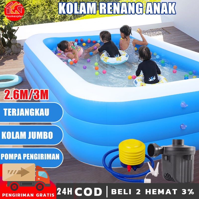 Jual Kolam Renang Anak dan Bayi jumbo Tiup Karet Besar Family Inflatable Swimming Pool Luar ...