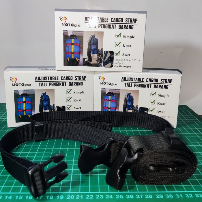 Jual Adjustable Cargo Strap / Tali Pengikat Barang - Untuk Motor, Nylon ...