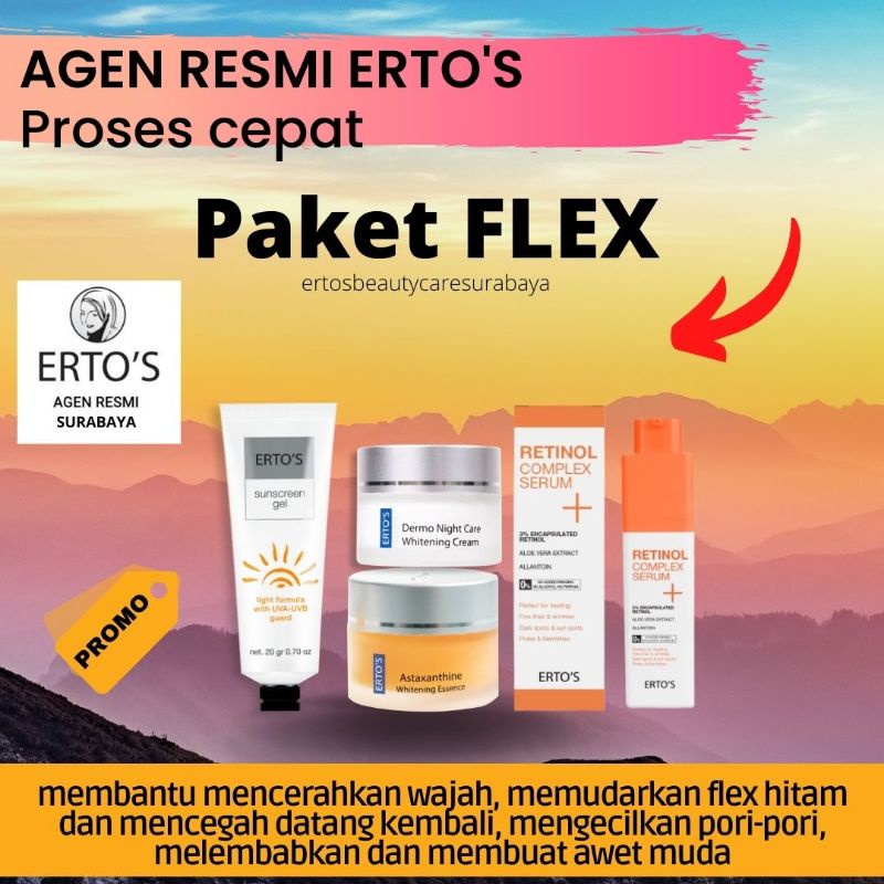 Jual ORI original Ertos Paket Whitening Anti Penuaan Dini Flek Hitam Dan Wajah Kusam 3in1 ...