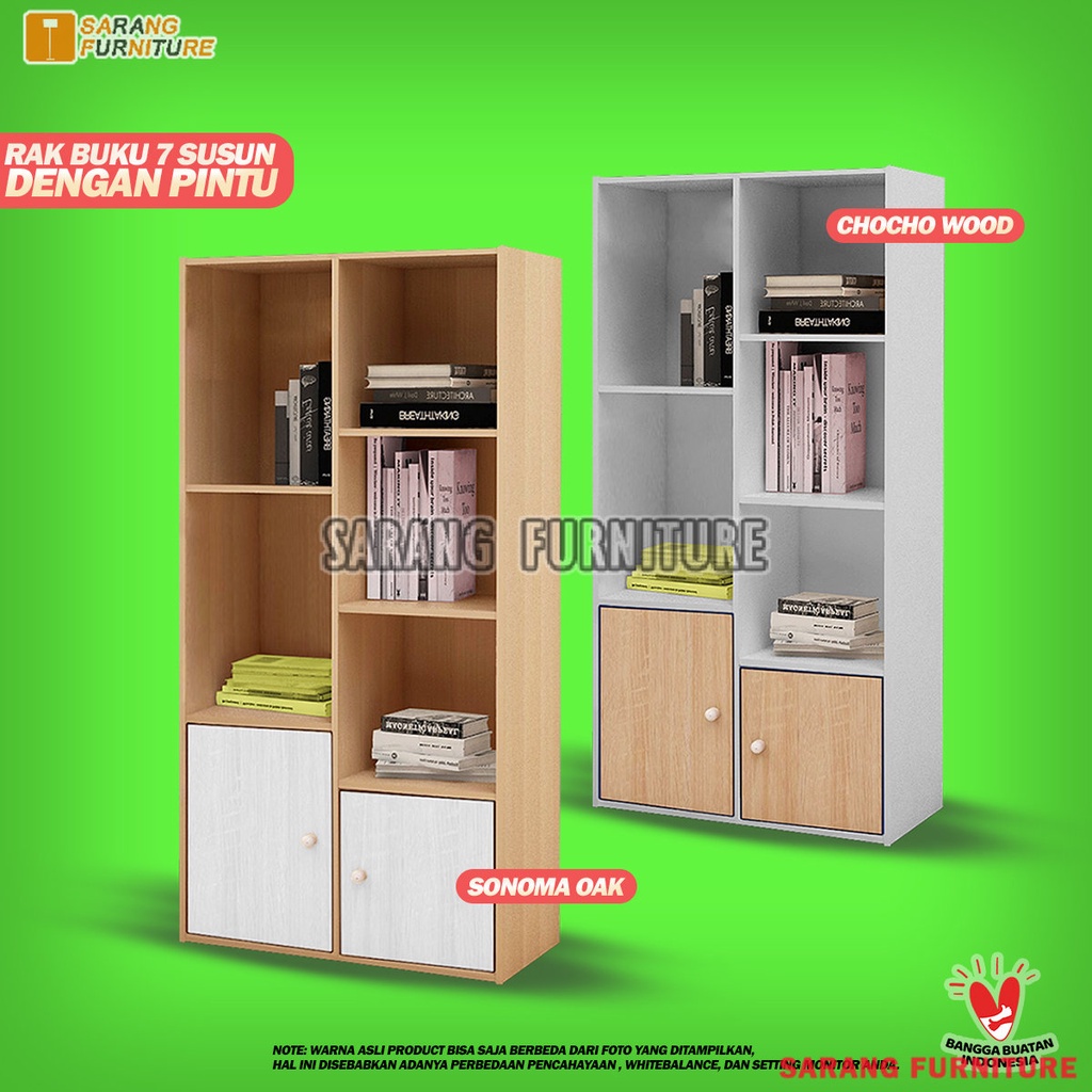 Jual RSG 7 SUSUN DENGAN PINTU RAK BUKU MINIMALIS RAK BUKU 7 SUSUN ...