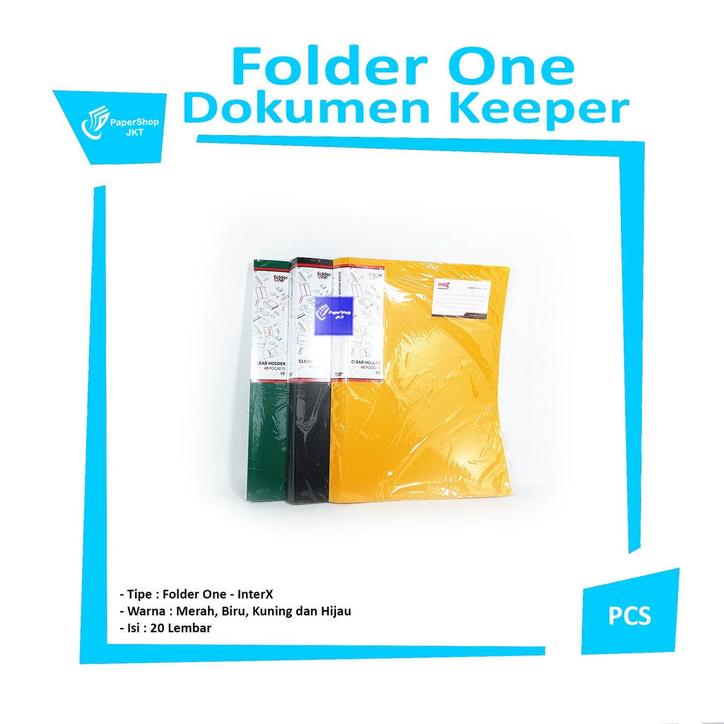 Jual FOLDERONE - Dokumen Keeper Clear Holder 20 Lembar Folio - Pcs ...