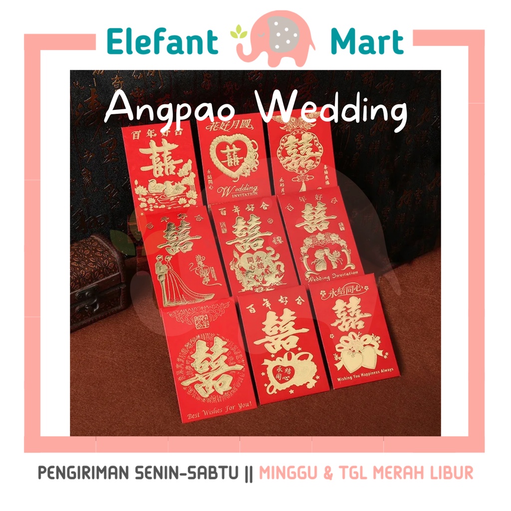 Jual ELEFANT Angpau Sangjit Lamaran Angpao Wedding Shuang Xi Amplop ...
