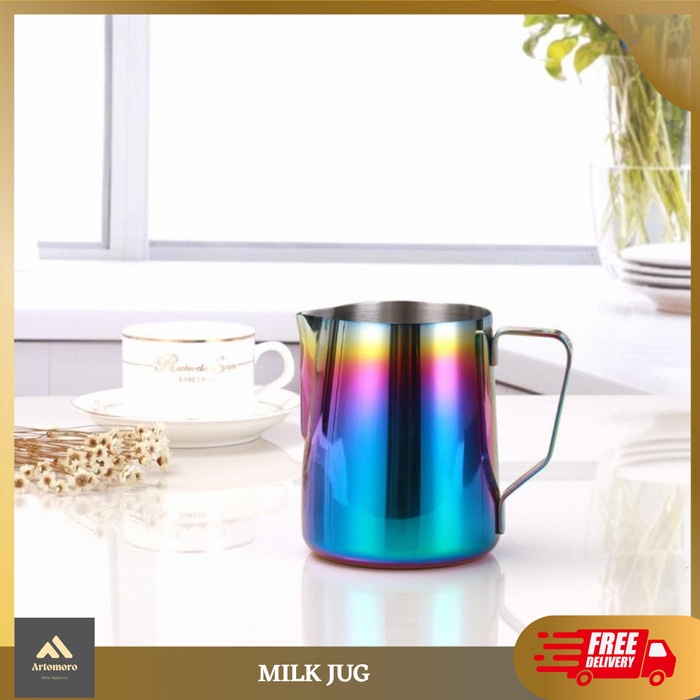 Jual Milk Jug Rainbow Stainless Steel 350 ml cc Cappucino Latte Art ...