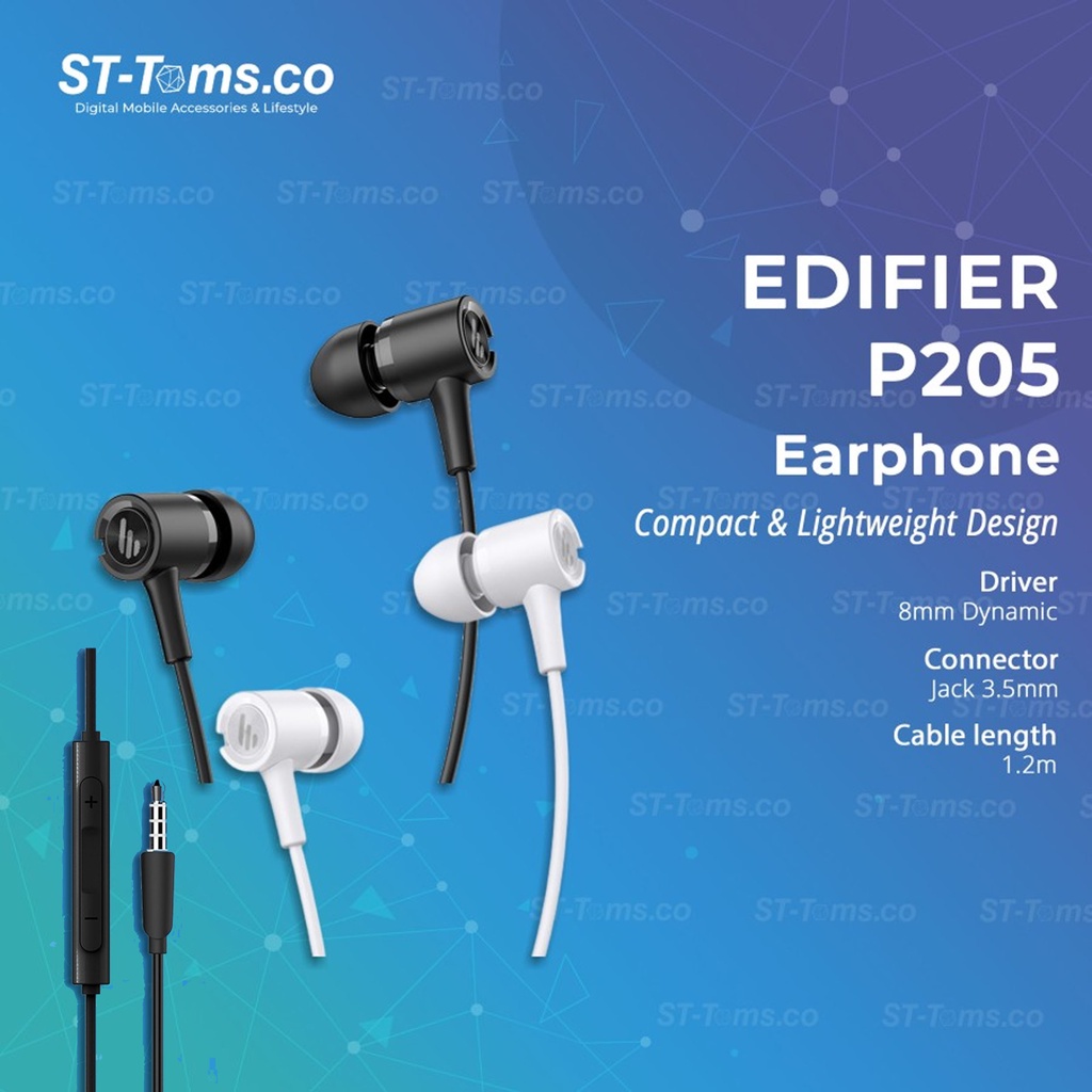 Jual Edifier P205 / P 205 Semi In-Ear P205 8mm Super Bass Jack 3.5mm ...