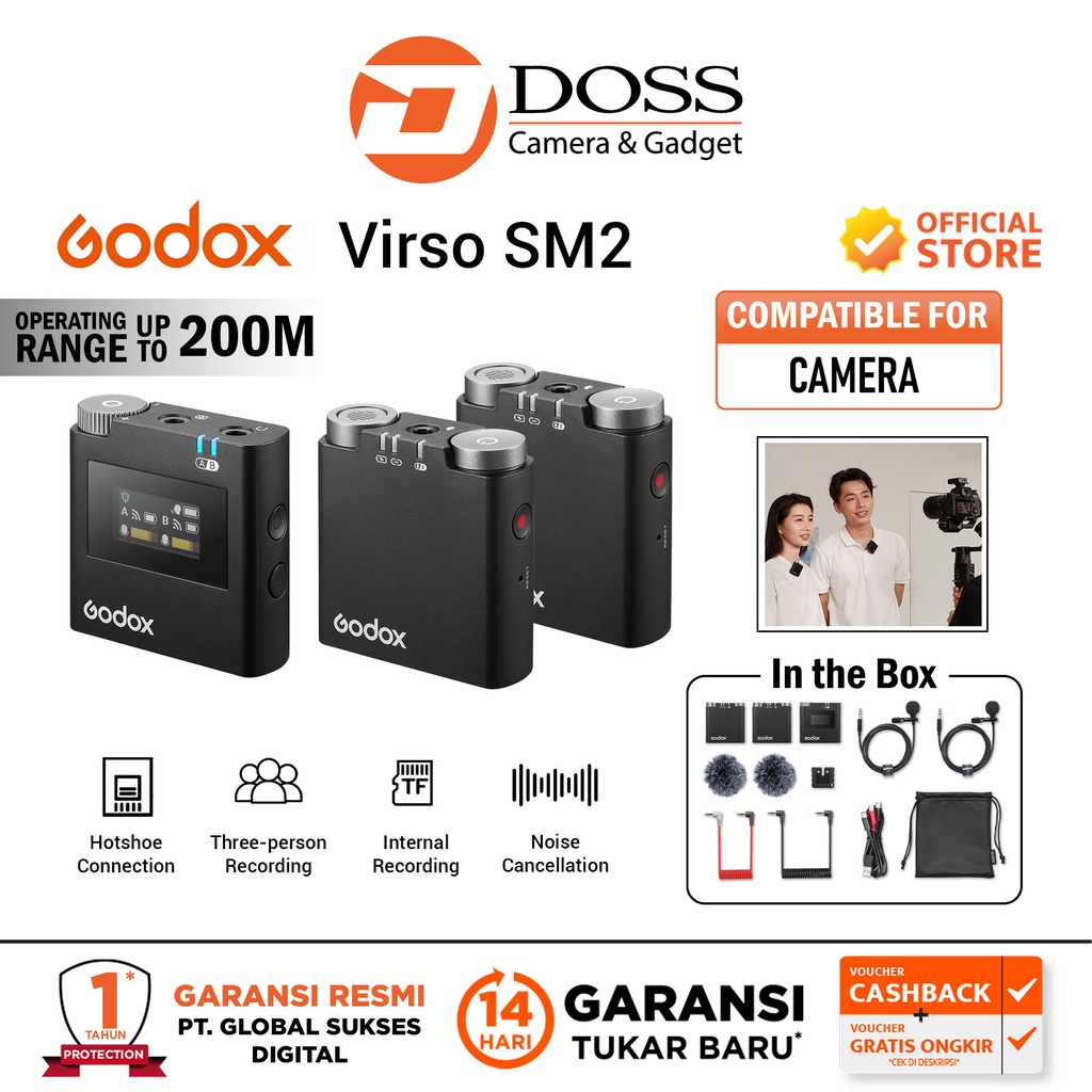 Jual Godox Virso SM2 Kit Virso S M2 Kit Wireless Mic for Sony Camera ...