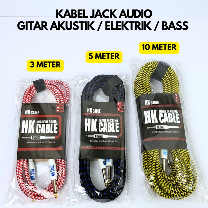 Jual KABEL JACK AUDIO MUSIK CABLE GITAR AKUSTIK ELEKTRIK BASS KEYBOARD ...