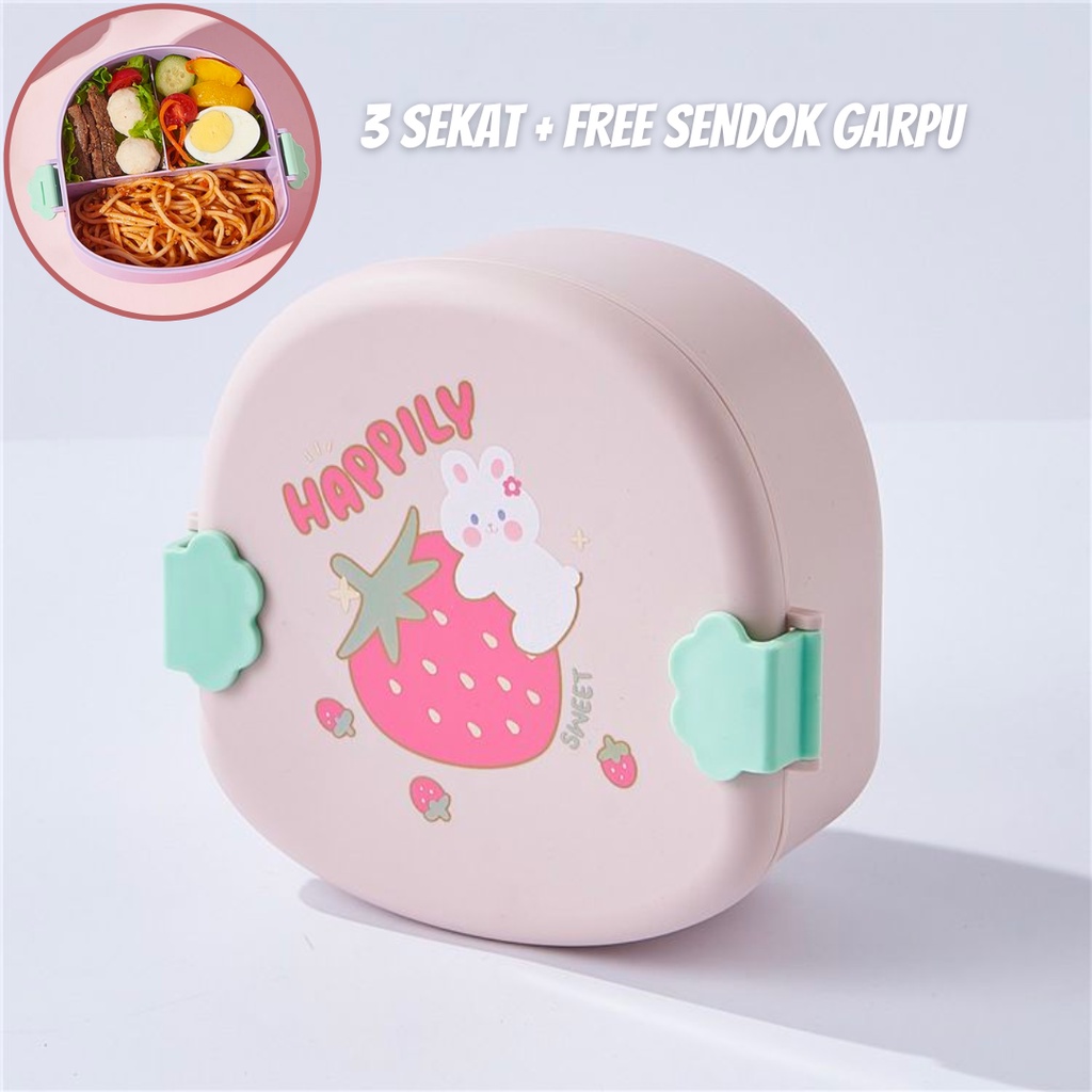 Jual [PSM] LUNCH BOX TUMPUK KOTAK BEKAL 1200 ML ANTI TUMPAH DAPAT FREE ...