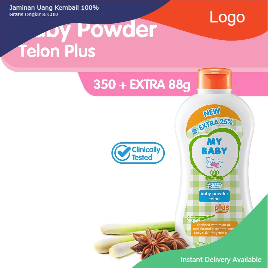 Jual My Baby Powder Telon Plus Bedak Bayi 350 g - Exp: 08.2024 | Shopee ...