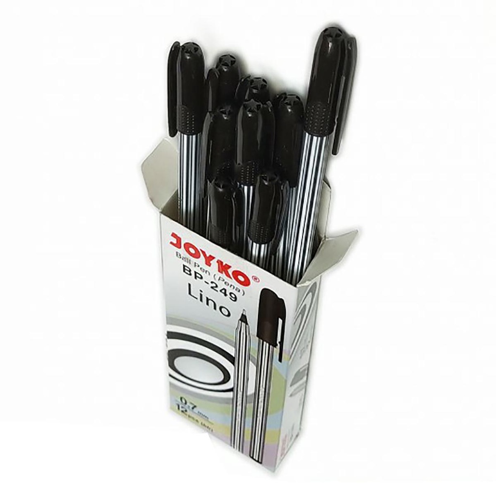 Jual 1 Pack Pulpen JOYKO 0.7 mm Ballpoint Pen Lino Joyko BP 249 Hitam ...
