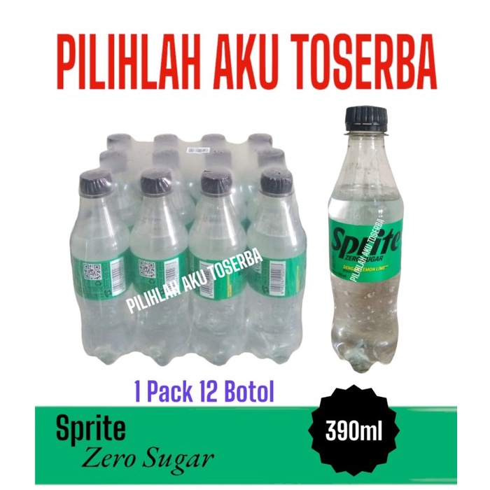 Jual Sprite ZERO SUGAR BOTOL PET 390 ml - ( HARGA 1 PACK ISI 12 botol ...