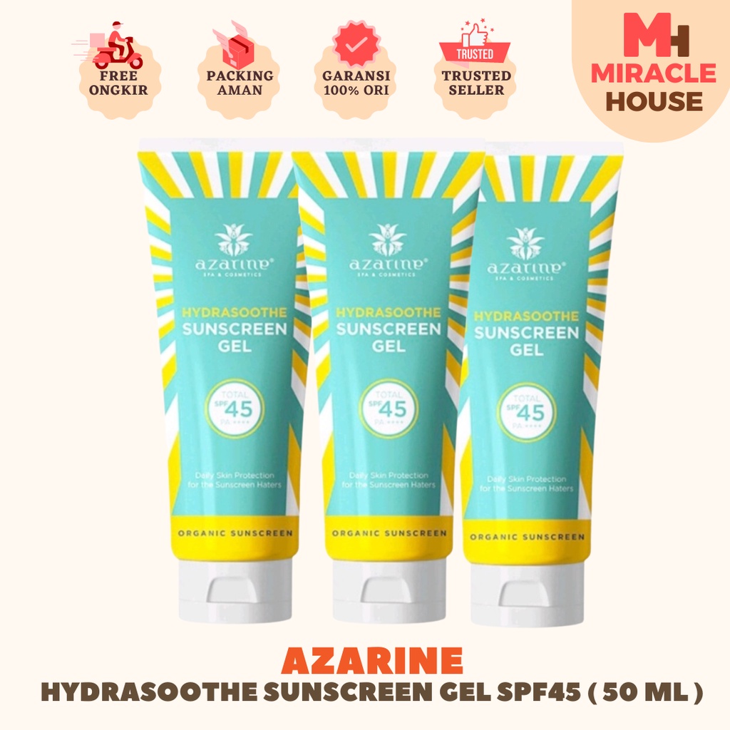 Jual Azarine Hydrasoothe Sunscreen Gel SPF45 PA++++ 50ml BPOM AJARIN ...
