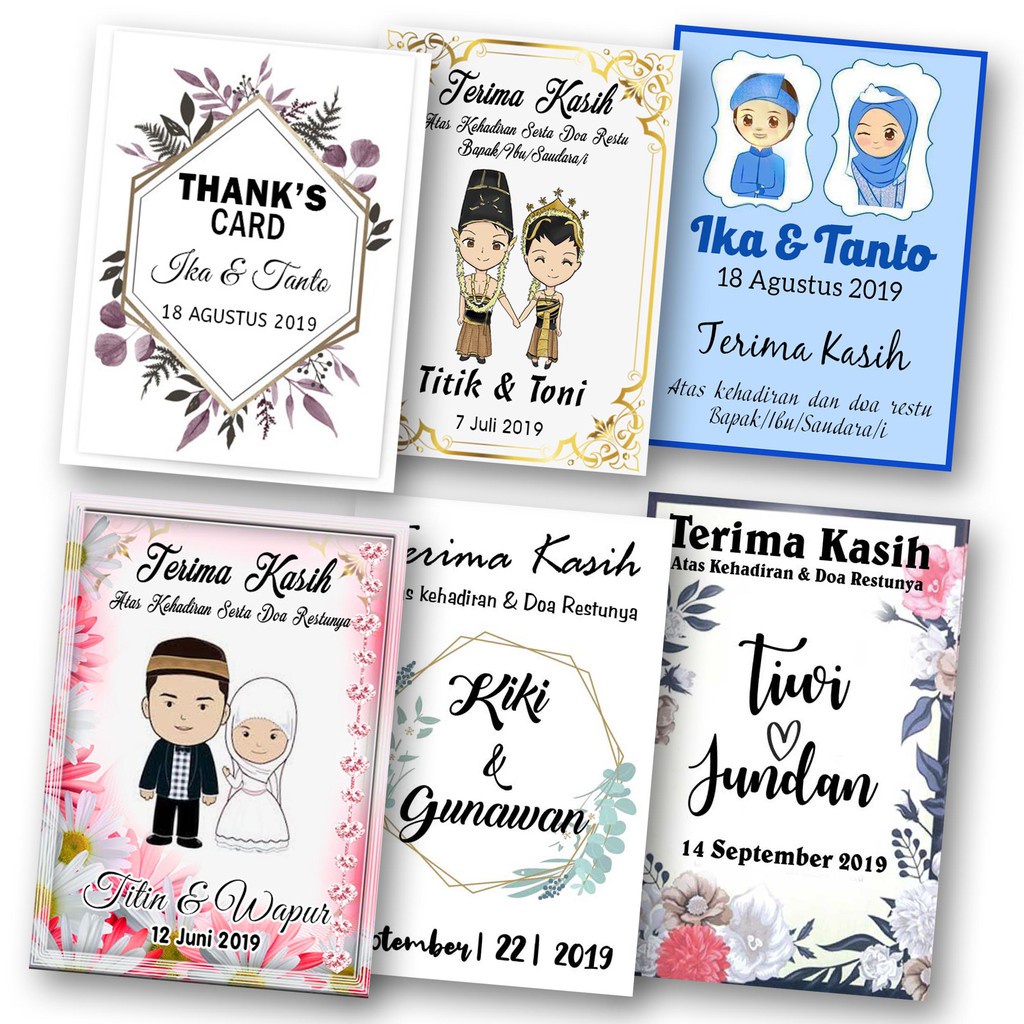 Jual Kode Toko: S10 - (100 pcs) Custom Kartu Ucapan Terimakasih/Thanks ...