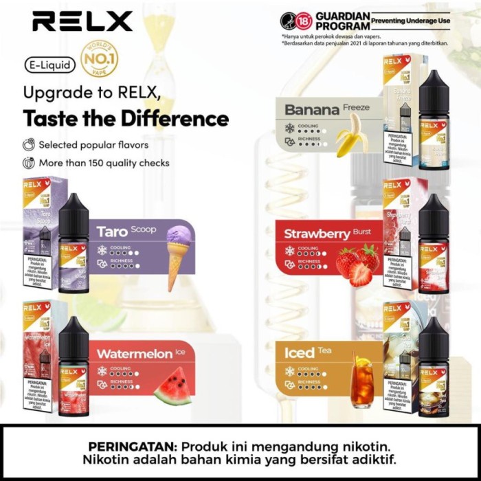 Jual RELX SALT SERIES LIQUID RELX SALTNIC 30ML 30MG 100% AUTHENTIC | Shopee Indonesia