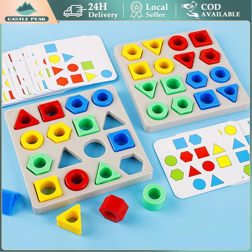 Jual DIY Pencocokan Geometric Shape Color Matching 3d Puzzle Toy Baby ...