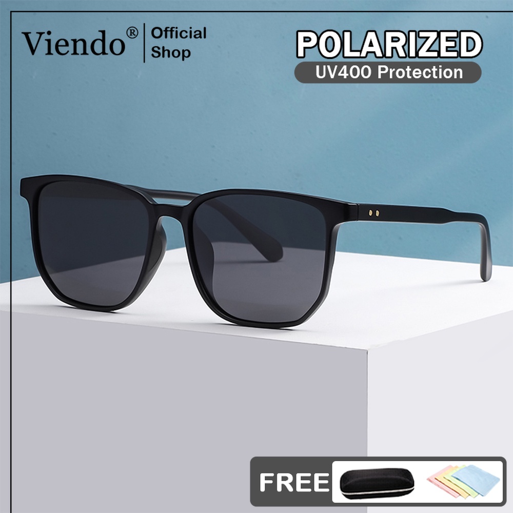 Jual Viendo Frame Kacamata Hitam Polarized Pria Cowok Wanita Antiradiasi Keca mata Sinar ...