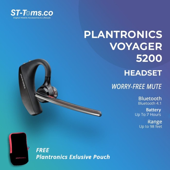 Jual Plantronics Bluetooth Headset Voyager 5200 - Black | Shopee Indonesia