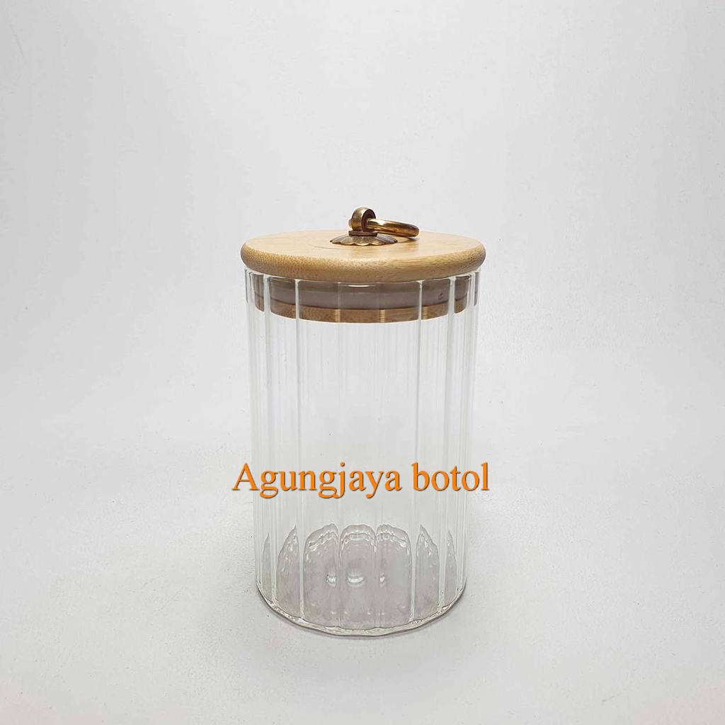 Jual Jar Kaca 450 Ml Bulat Gelombang Clear / Jar Kaca / Toples Kaca ...