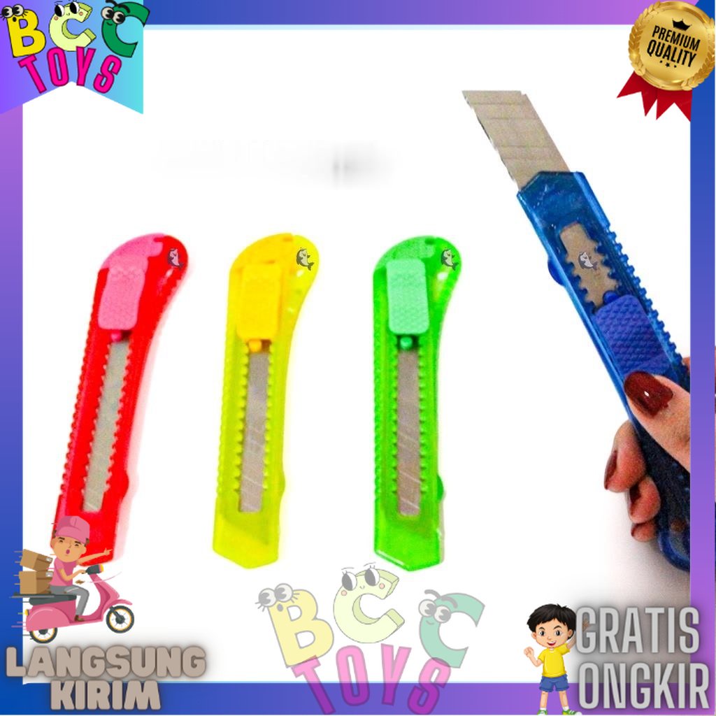 Jual Pisau Cutter Besar Transparan Warna Warni Per Pcs - Alat Pemotong ...