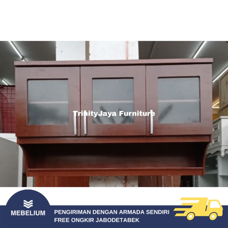 Jual Lemari Gantung Dapur kitchen set bumbu kayu Plywood 3 pintu ukuran ...