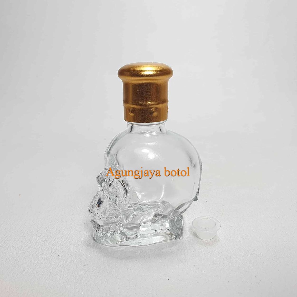 Jual Botol Kaca Kosmetik Skull 30 Ml Tengkorak Clear Ori Tutup Drop ...