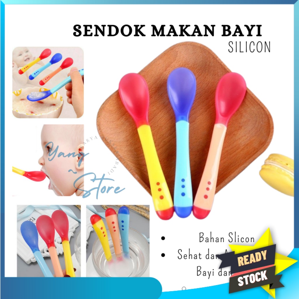 Jual YGS -I204- Sendok Makan Bayi - Sendok Makan Silikon - Baby Spoon ...