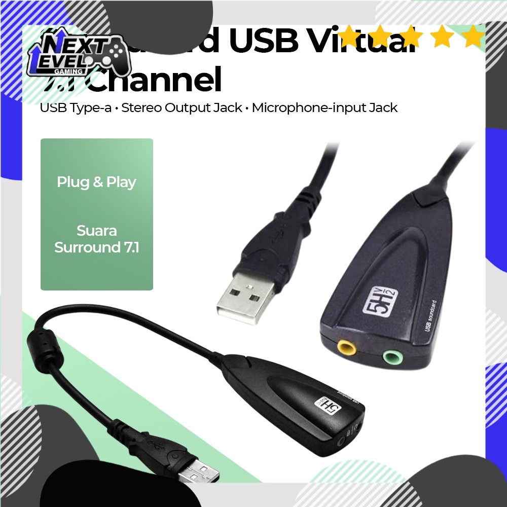 Jual Soundcard USB Virtual 7.1 Channel 5Hv2 | Shopee Indonesia